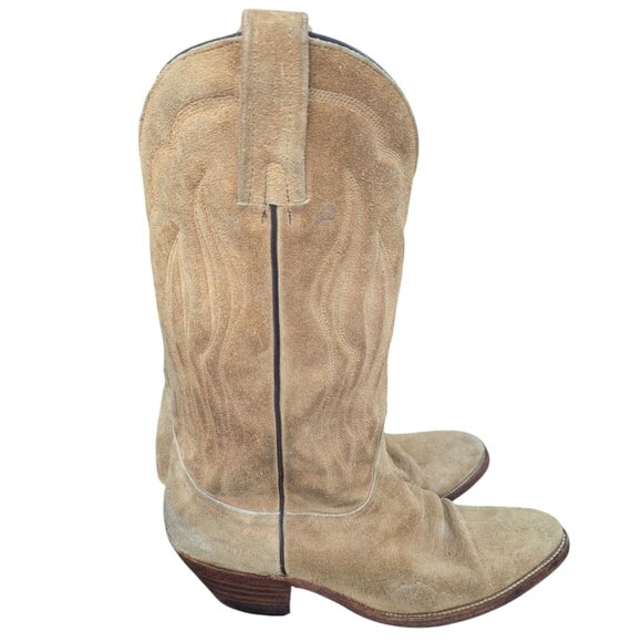 Frye | Shoes | Vintage Frye Tan Suede Mens Western Boots Size 1 | Poshmark